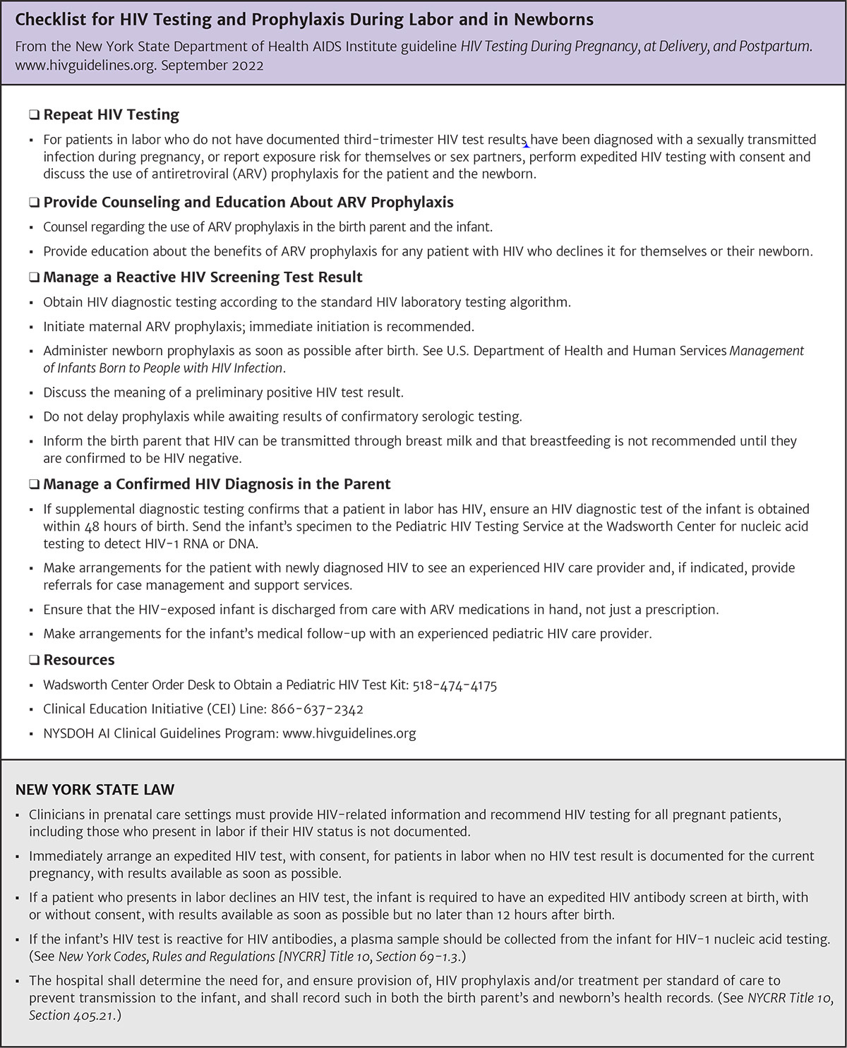 NYSDOH AI HIV Testing During Pregnancy checklist_4-23-2024_HG ...